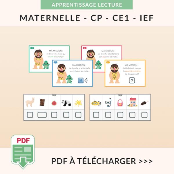 Fiches lecture mots simples : activités à imprimer GS - CP - IEF