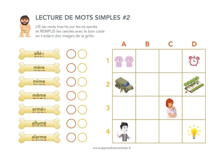 Mots simples lettre E avec accent : lecture facile pas à pas en vidéo