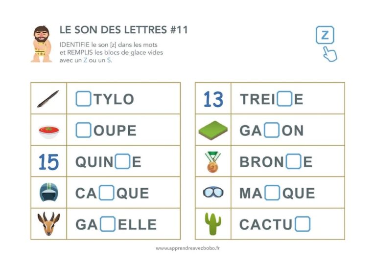 Son consonne Z : découvrir le son [z] de la lettre Z en vidéo
