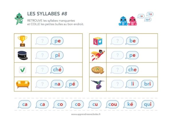 Syllabes avec C, K, QU qui font le son [k] : vidéos + fiches à imprimer
