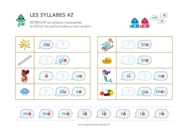 Syllabes E avec accent É, È, Ê : vidéos + fiches à imprimer GS CP