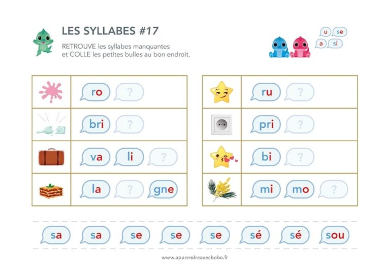 Syllabes S entre 2 voyelles : former et lire les syllabes avec la ...