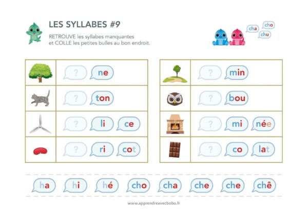 Syllabes graphème complexe CH : vidéo + fiche d'activités à imprimer