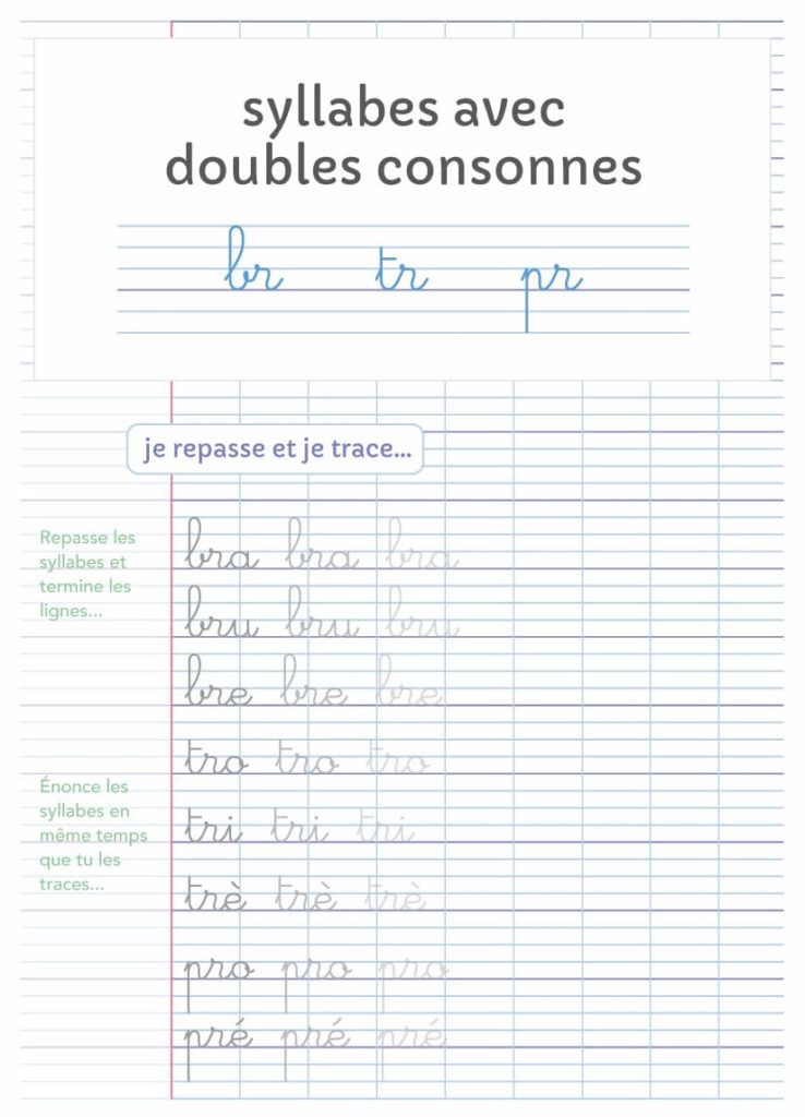 Cahier d'écriture : fiches d'écriture progressives prêtes à imprimer