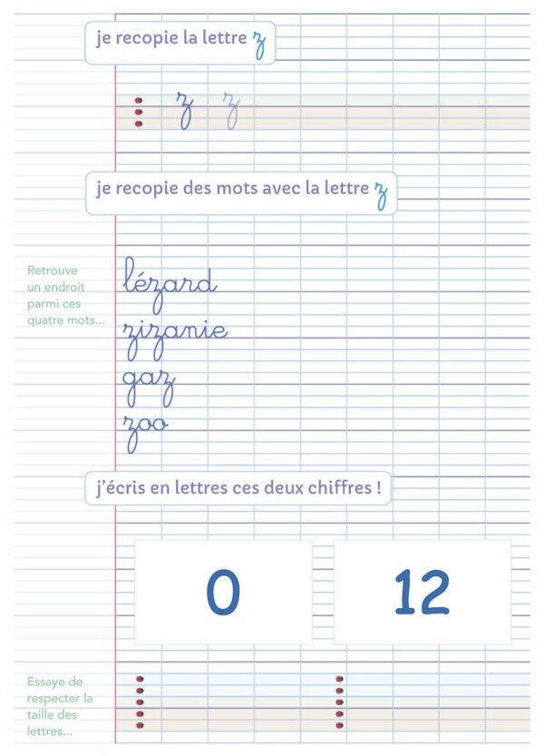 Cahier d'écriture : fiches d'écriture progressives prêtes à imprimer