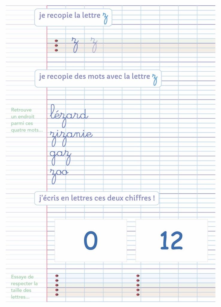 Cahier d'écriture : fiches d'écriture progressives prêtes à imprimer