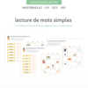 Fiches lecture mots simples : activités à imprimer GS - CP - IEF