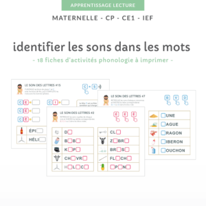 Fiches phonologie à imprimer : activités GS - CP - IEF