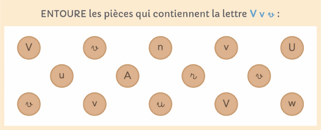 Fiches identification visuelle lettres de l'alphabet : atelier autonome