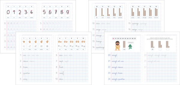 Écriture des nombres en lettres : fiches d'écriture prêtes à imprimer