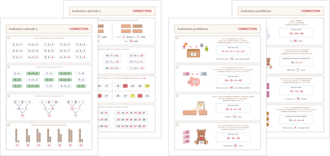 Numération et calcul CP : fiches à imprimer (programme complet)