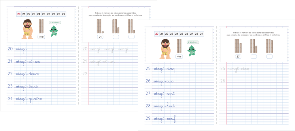 Écrire les nombres en lettres : fiches d'écriture prêtes à imprimer...
