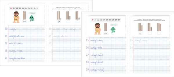 Écrire les nombres en lettres : fiches d'écriture prêtes à imprimer...