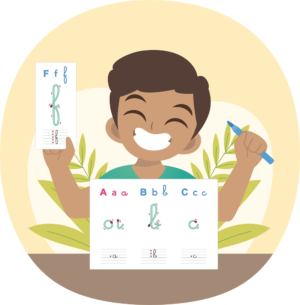 Affichage lettres de l'alphabet : 26 lettres cursives minuscules